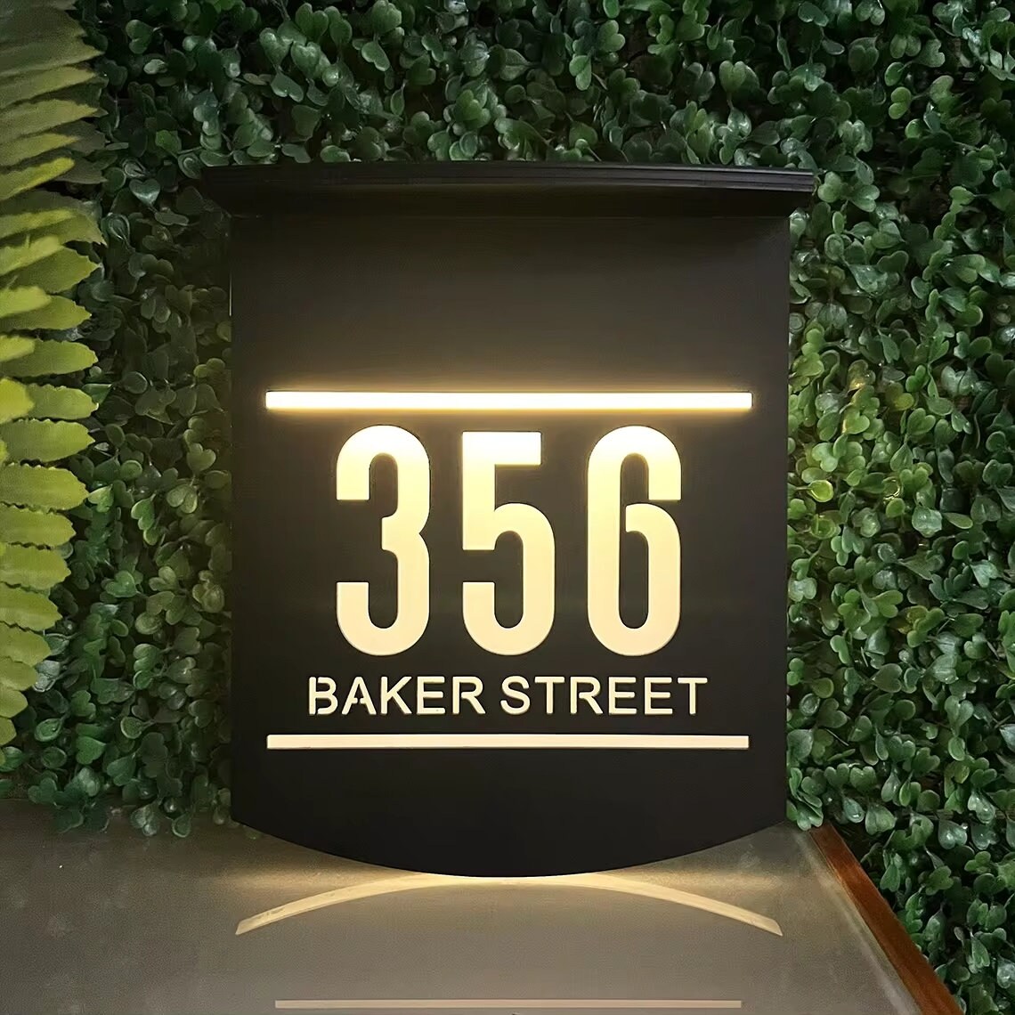 Customized Solar House Number Sign Outdoor House Numbers Plate ...