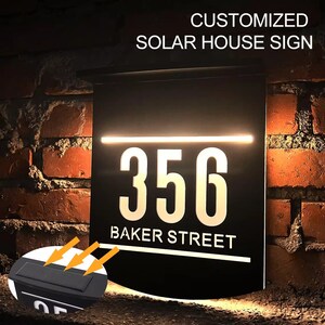 Solar House Number Sign - Etsy