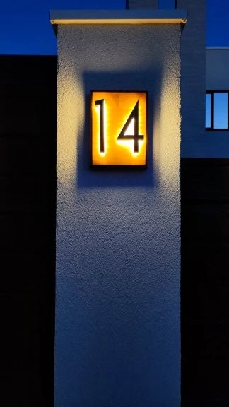 Metal 3D LED House Number Light Outdoor Stainless Steel Lighted Letter ...