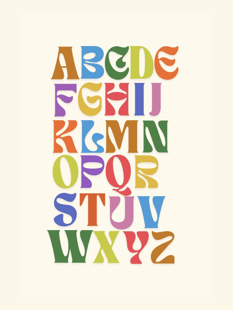 Colorful Alphabet Print - Etsy
