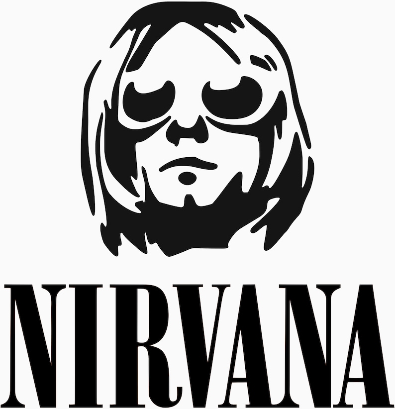 Nirvana SVG , Band Logo Face Silhouette, Ready to Download, Kurt Cobain ...
