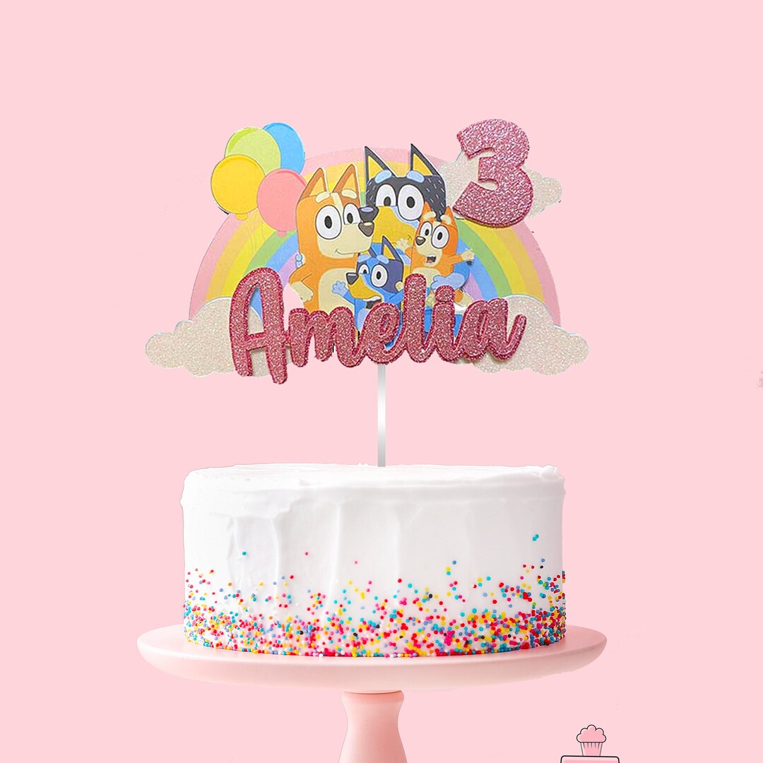 Bluey Themed Cake Topper Personalised - Etsy Australia