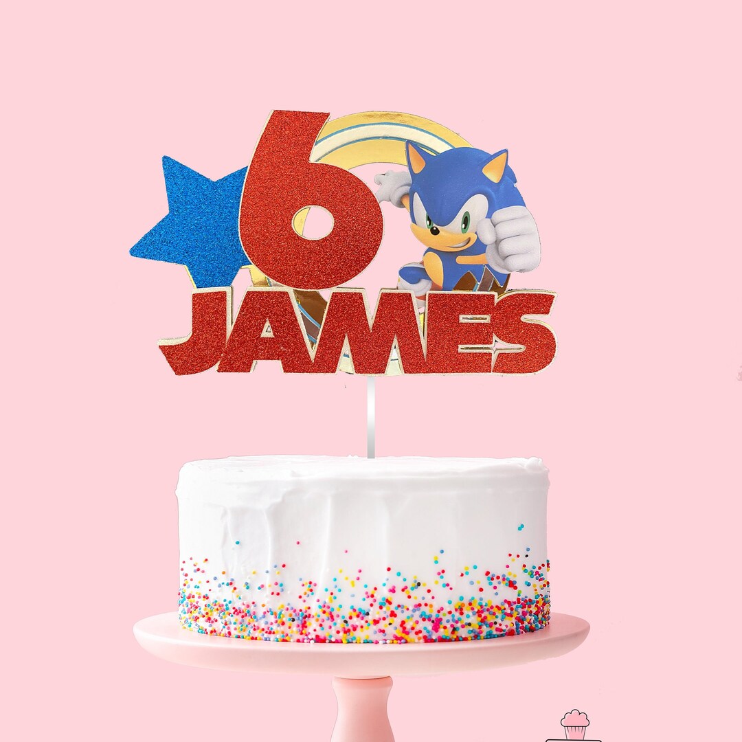 Sonic the Hedgehog Themed Cake Topper Personalised - Etsy