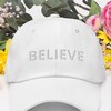 Believe Dad Hat, Faith Hat, White Believe Hat, Believe Hat, Best ...