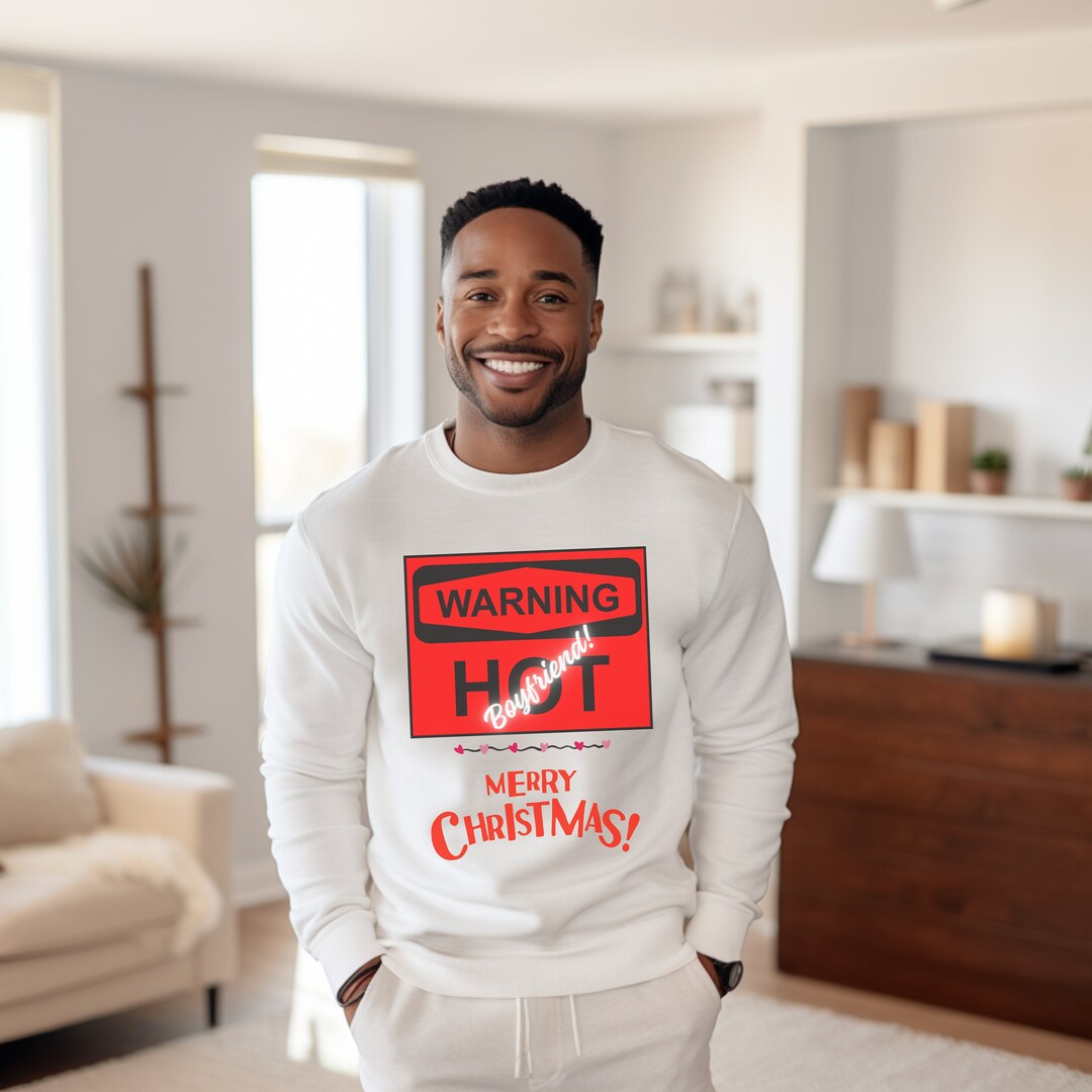 Hot Boyfriend Merry Christmas Matching Couple Sweaters, Christmas Humor ...