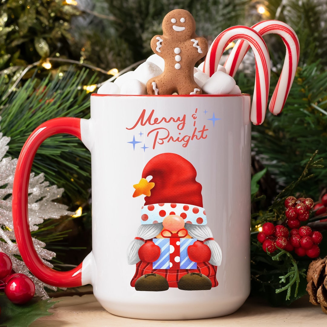 Merry and Bright Coffee Mug, Christmas Mug, Santa Mugs, Santa Coffee ...