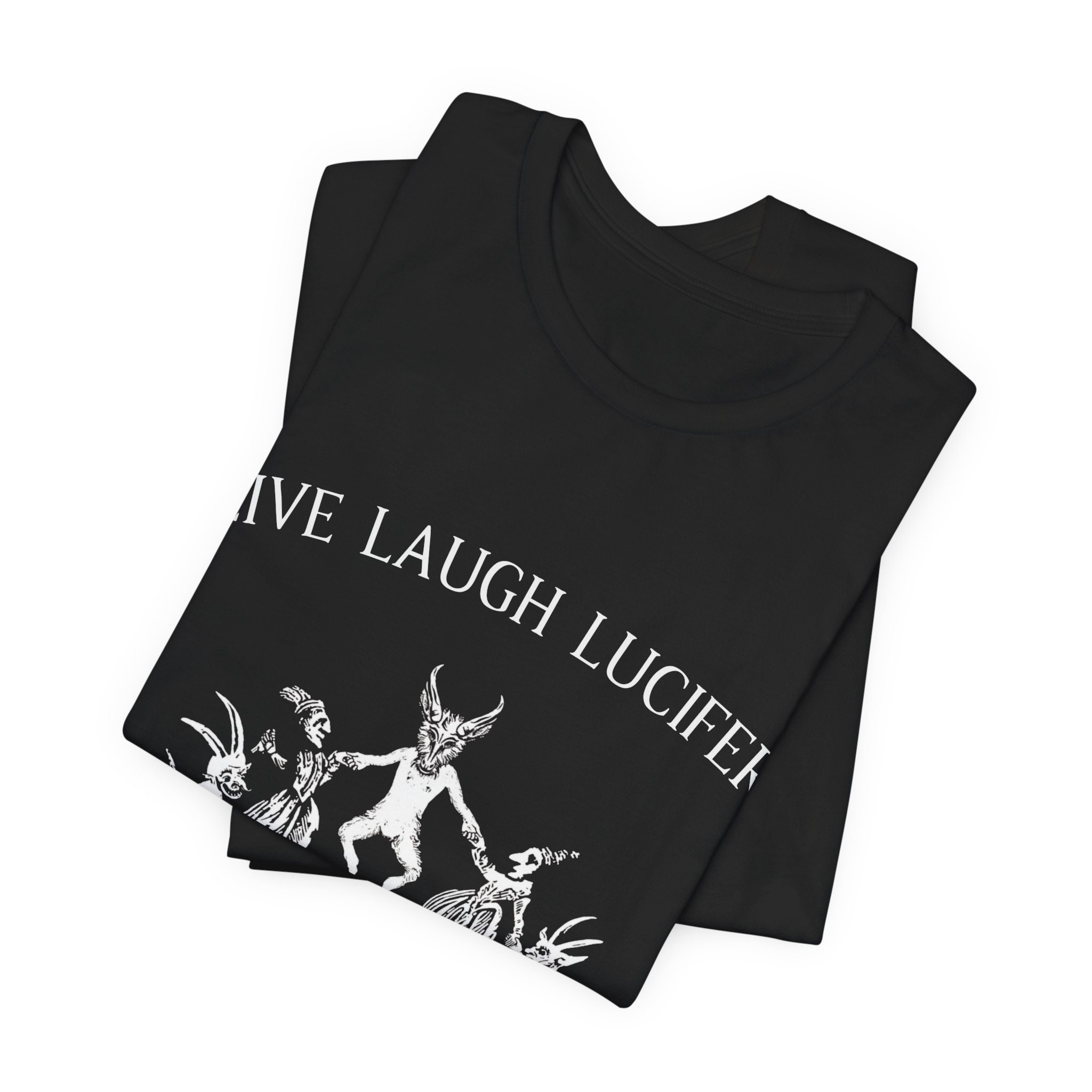 Live Laugh Lucifer Funny Witchcraft Shirt, Lucifer Print Tee, Occult ...