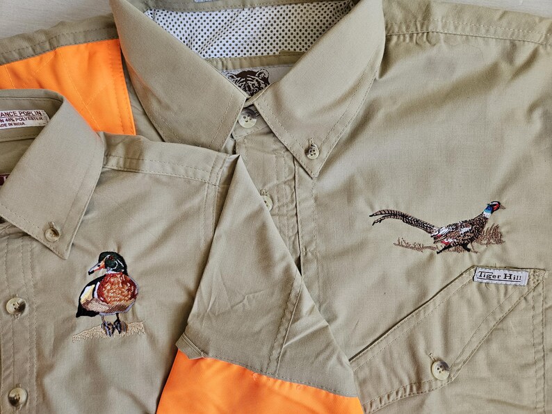 Men's Embroidered Pheasant Hunting Shirt - Camo/tan/orange/mossyoak ...