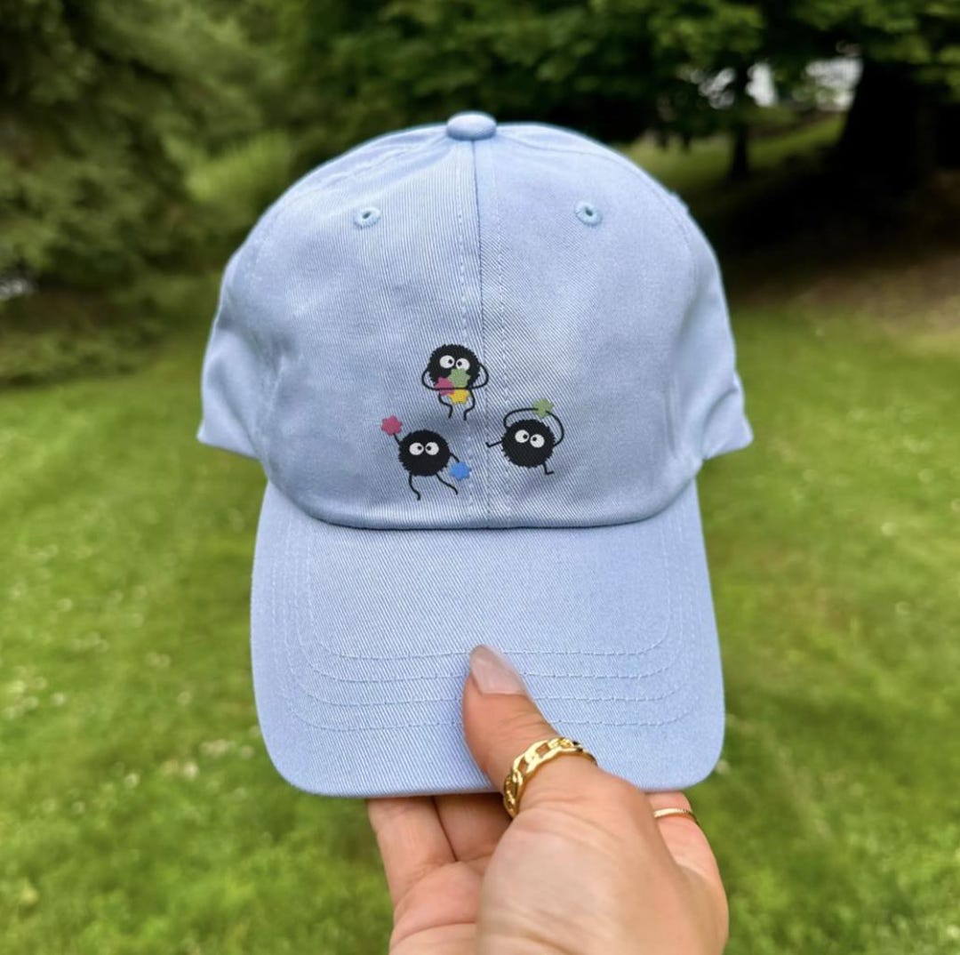 Embroidered Anime Cap Soot Sprites | Cute Anime Hat | Anime Lover Gift ...