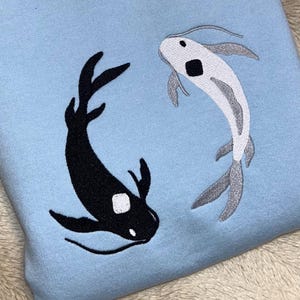 Embroidered Avatar the Last Airbender Koi Fish Hoodie | Moon and Ocean ...