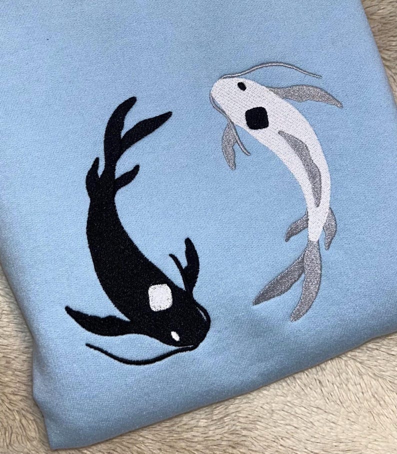 Embroidered Avatar the Last Airbender Koi Fish Hoodie | Moon and Ocean ...