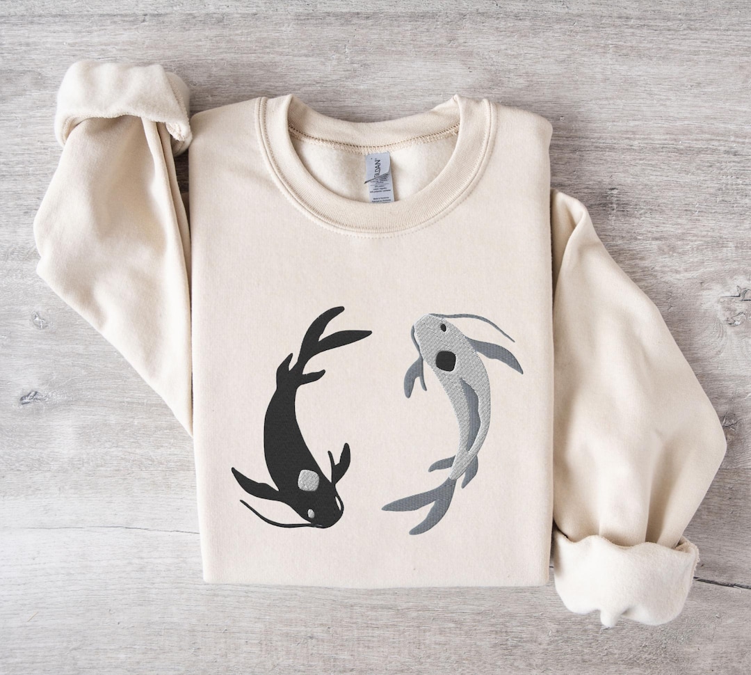 Embroidered Avatar the Last Airbender Koi Fish Long Sleeve Shirt | Moon ...