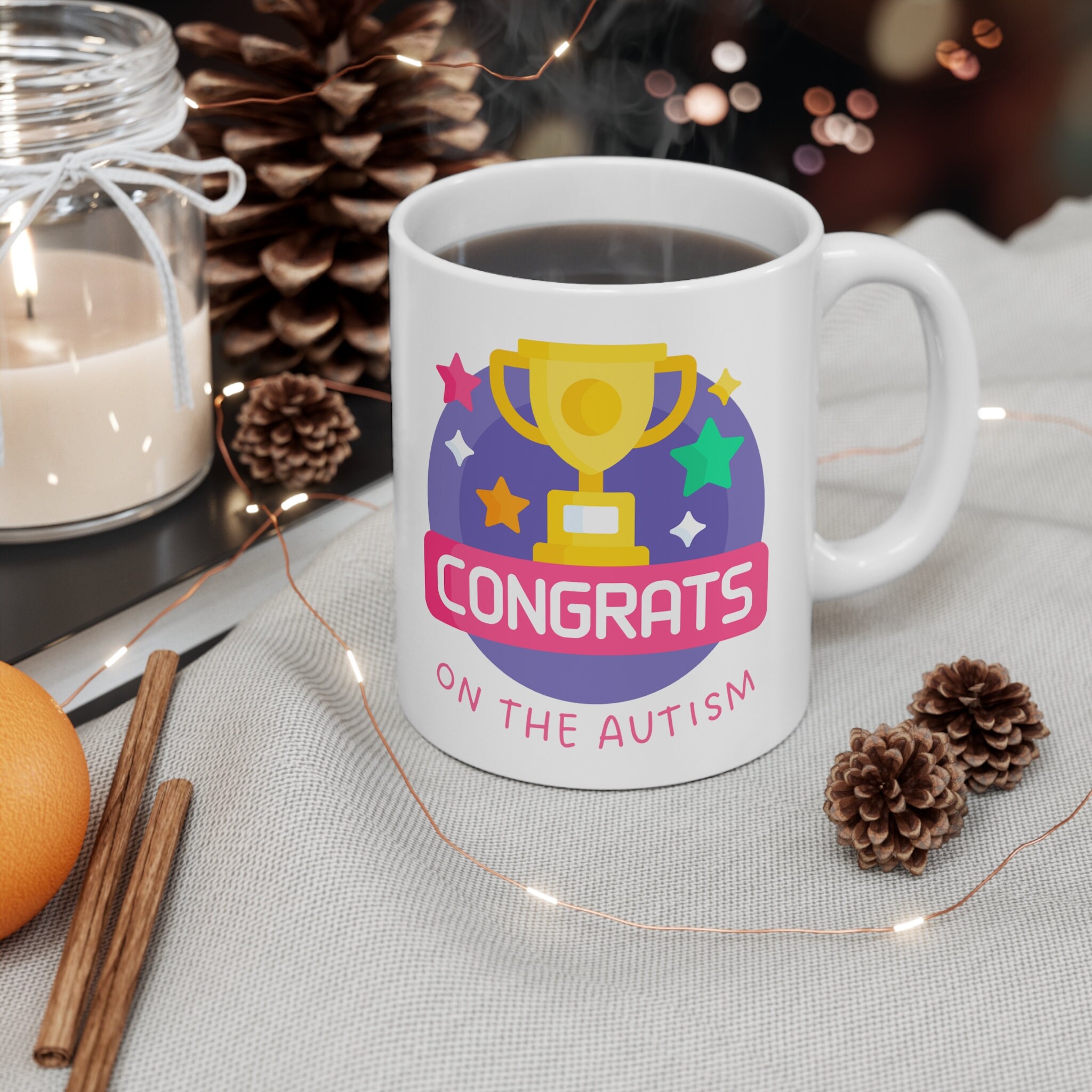 Congrats on the Autism, Dark Humour Meme Gift, Boyfriend Ceramic Mug ...