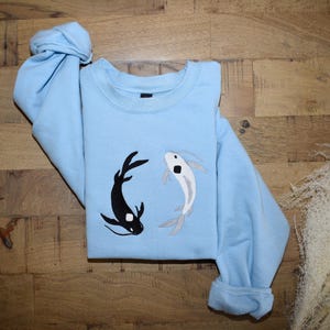Embroidered Avatar the Last Airbender Koi Fish Long Sleeve Shirt | Moon ...