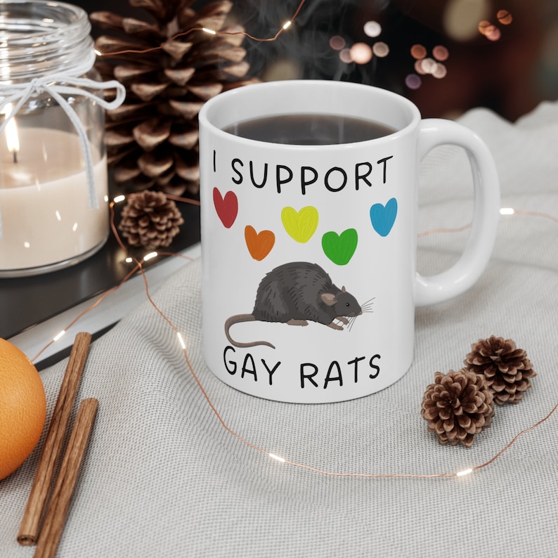 I Support Gay Rats Rat Wedding LGBTQ Pride Glassware Ceramic - Etsy