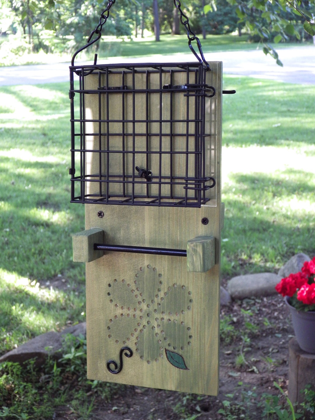 TAIL PROP Bird Feeder, Duel (suet AND Fruit) - Color: Moss - for Small ...