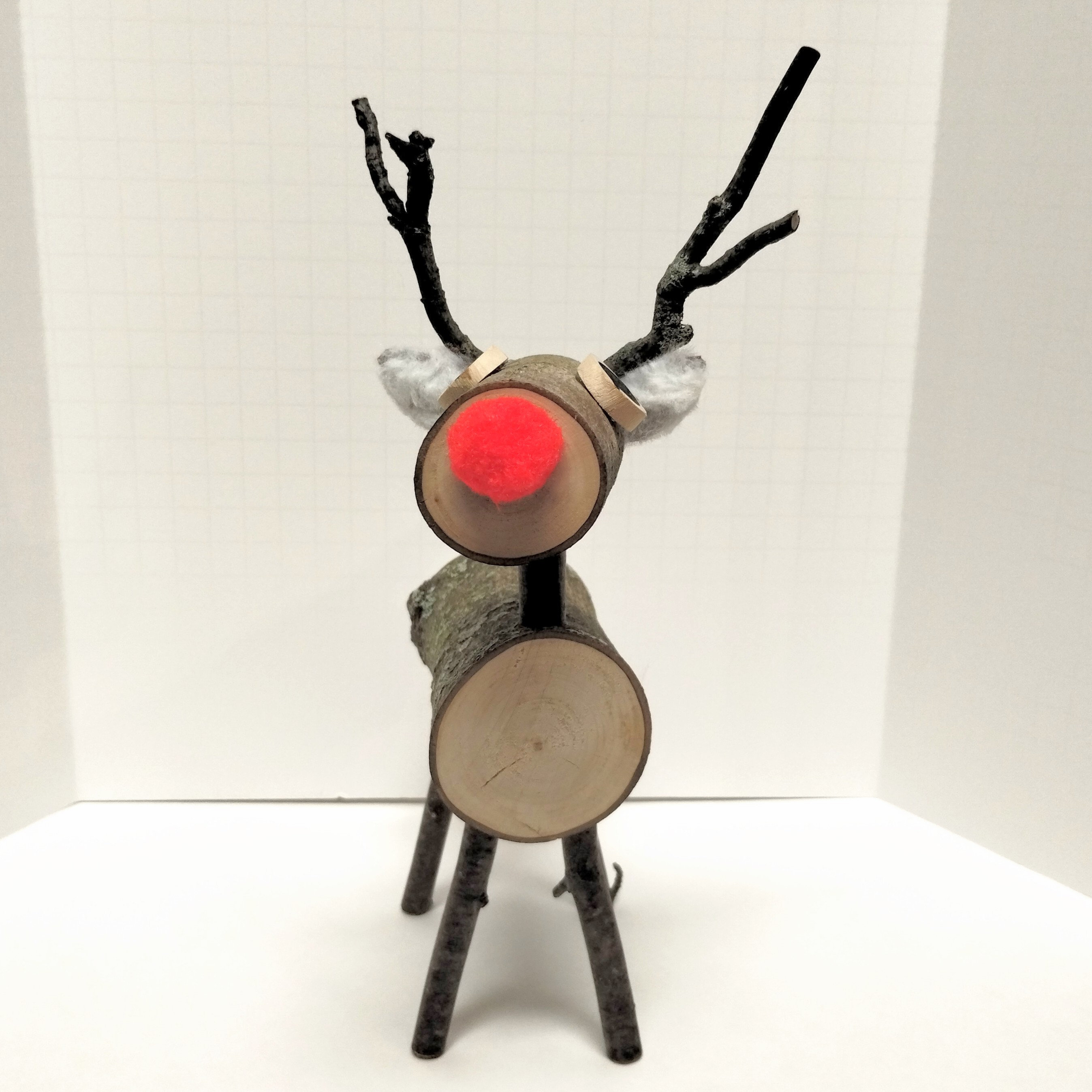 Red Nosed Maple Branch and Stick Reindeer, 10" Tall, Rough, Rustic ...