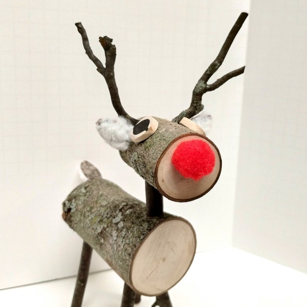 Log Reindeer - Etsy