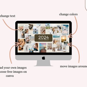 Digital Vision Board Wallpaper Template Canva, Editable Digital Vision ...