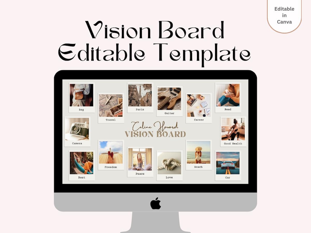 Minimalist Digital Vision Board Template, 2025 Digital Vision Board ...