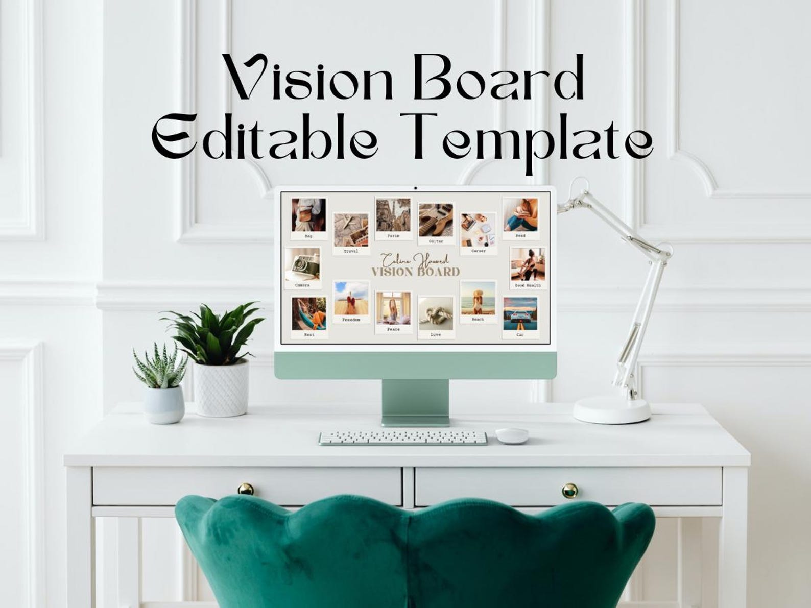 Minimalist Digital Vision Board Template, 2025 Digital Vision Board ...