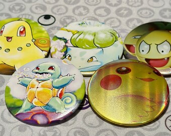 1 Inch Pokémon Buttons Mystery Packs Made From Authentic - Etsy