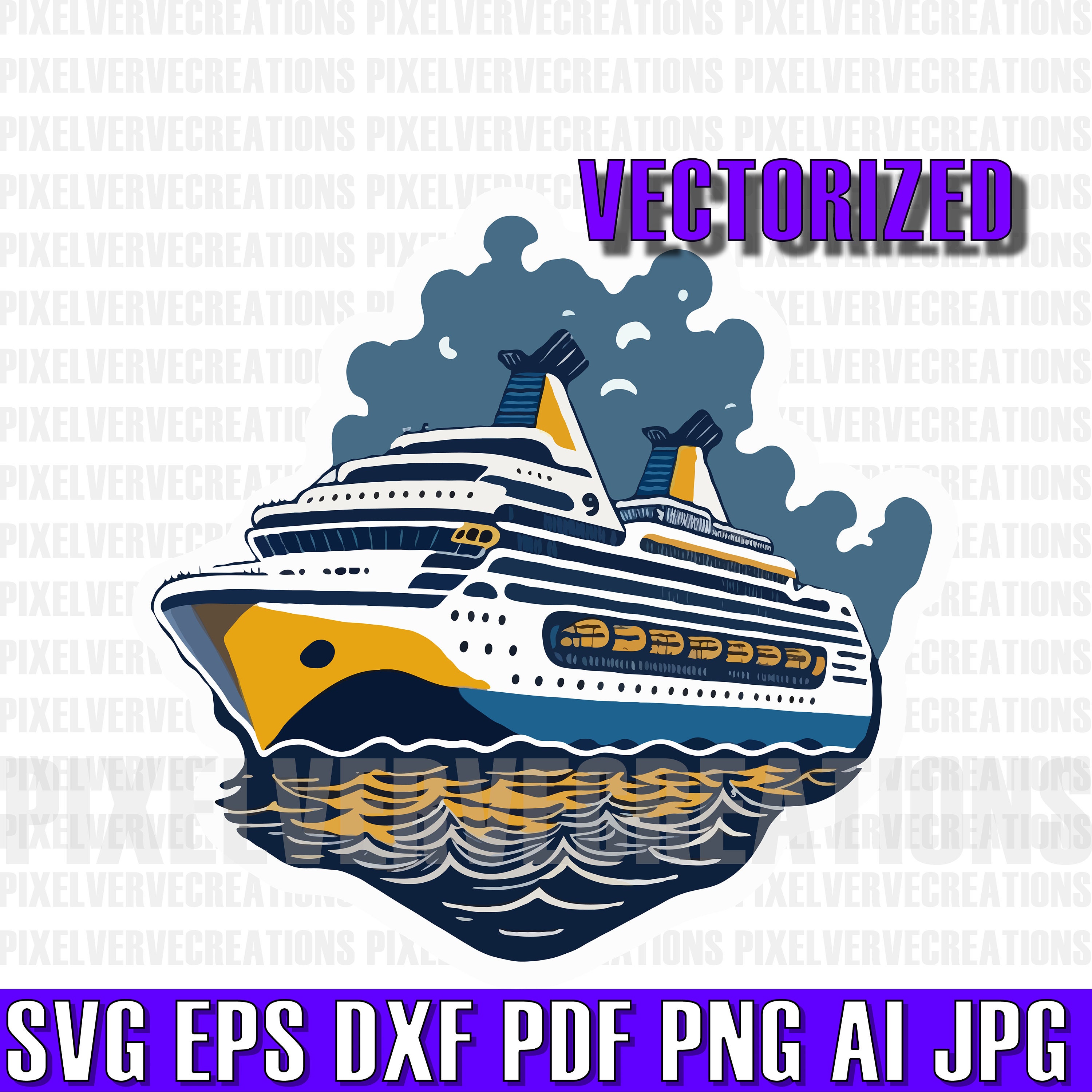 Cruise Ship SVG Cruise Svg Cruise Clipart Island Beach - Etsy