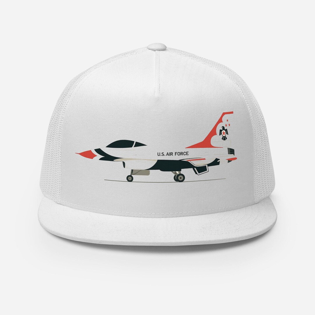 F-16 Thunderbird Trucker Cap - Mesh Snapback Hat, USAF Jet, Aviation ...