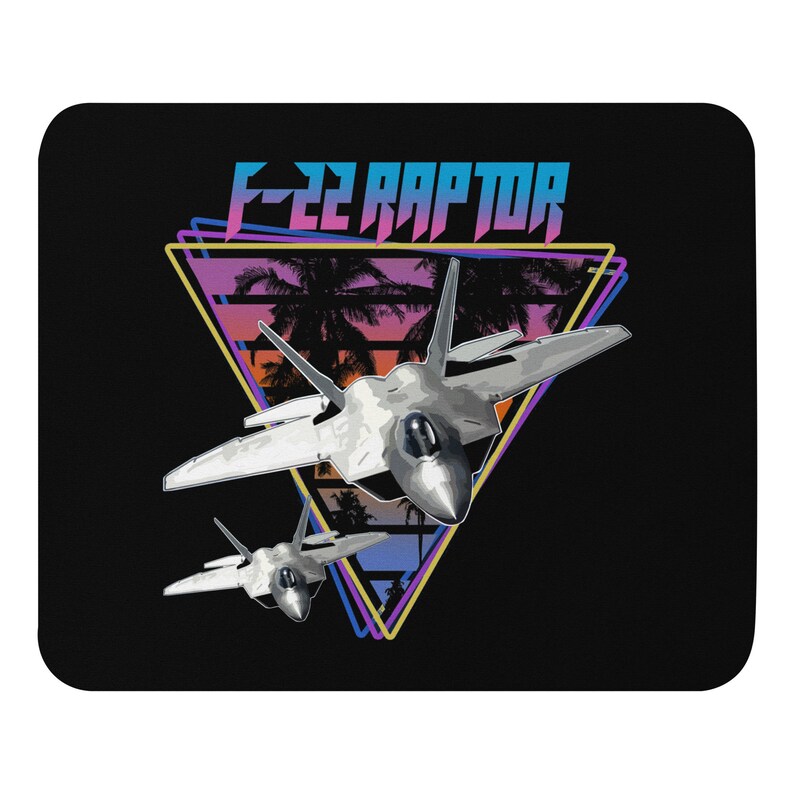 F-22 Raptor Fighter Jet USAF Stealth Air Superiority Retro Wave ...