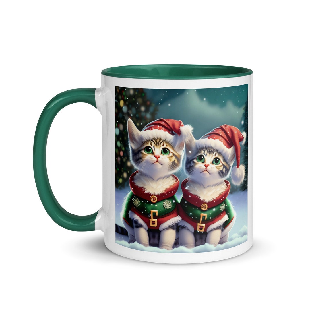 Merry Christmas Kitten Elves Santa's Kitty Helpers Cat Xmas Mug With ...