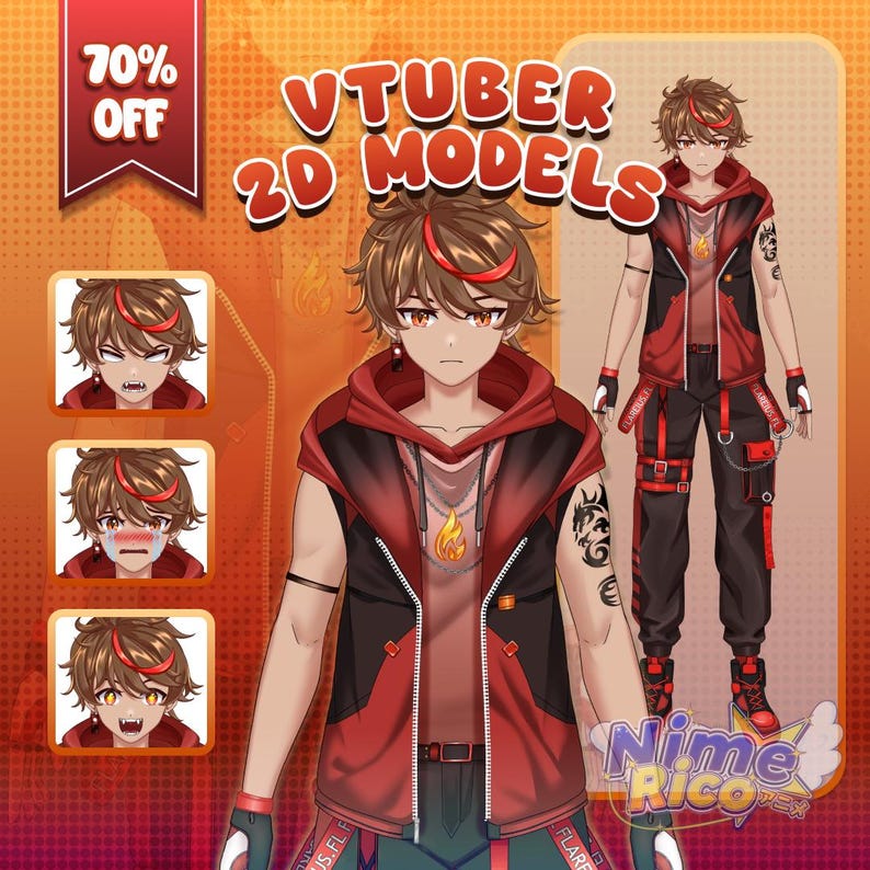 Custom Vtuber Live2d Model, Rigging, Commission, Streamer - Etsy