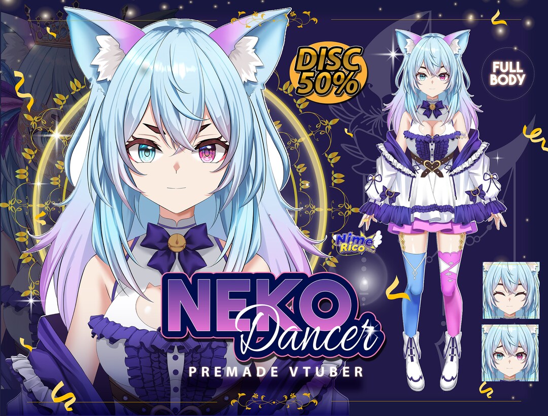 Live2d Vtuber Model for Commercial Use Neko Dancer Vtuber ready to Use ...