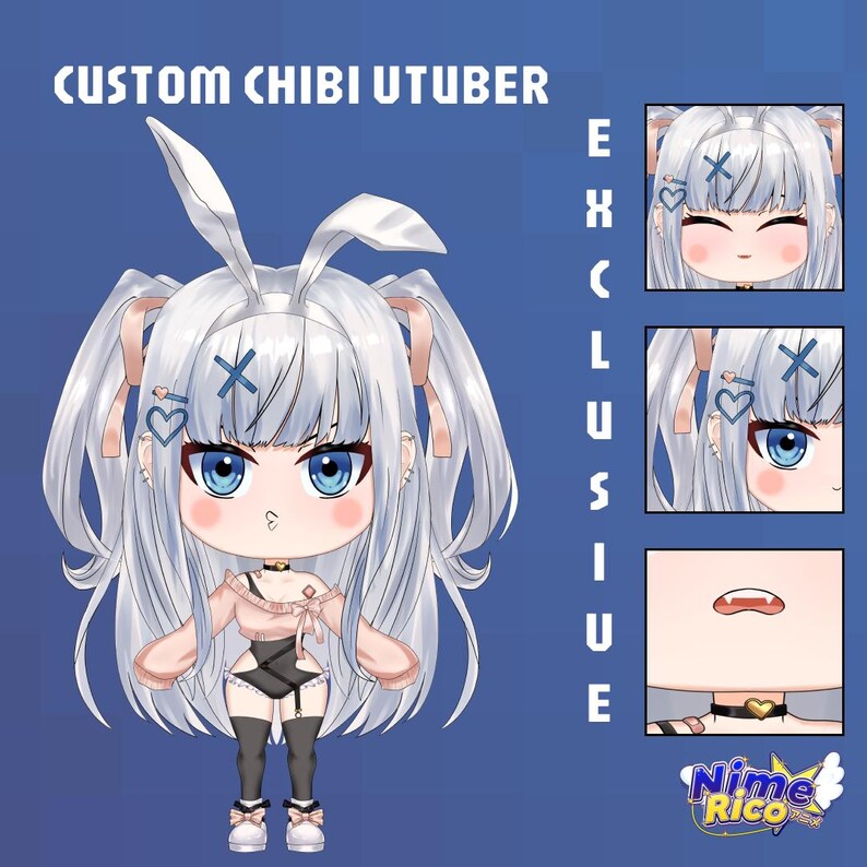 Custom Chibi Vtuber Model: Anime Art, Live2d Character Design & Rigging ...
