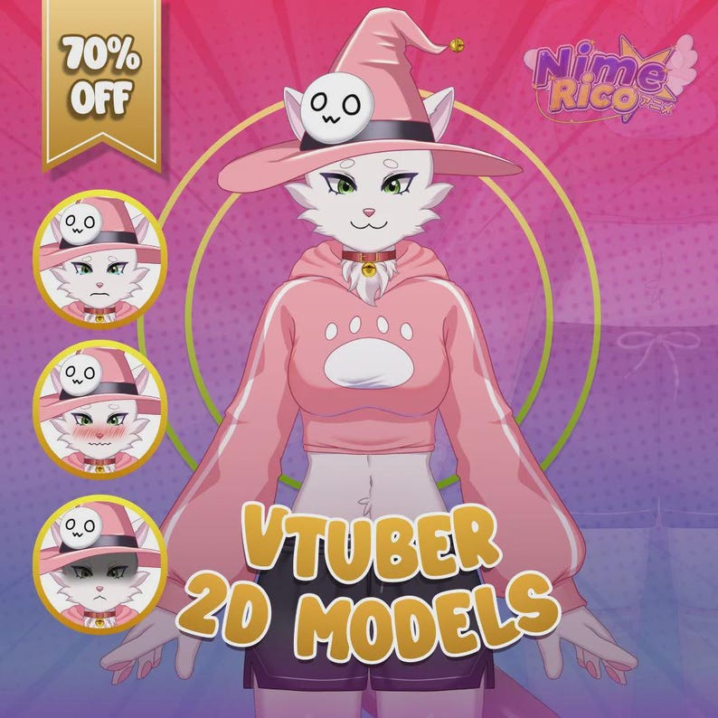 Furry Vtuber Model | Custom Live2d Fursona – Stream-ready Avatar - Etsy