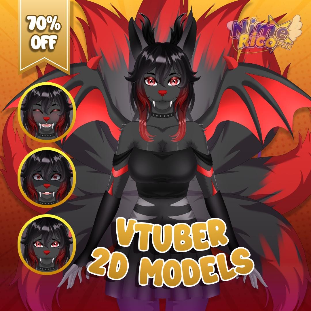 Custom LIVE2D Furry Vtuber Furry Model Vtuber Furry Character ...