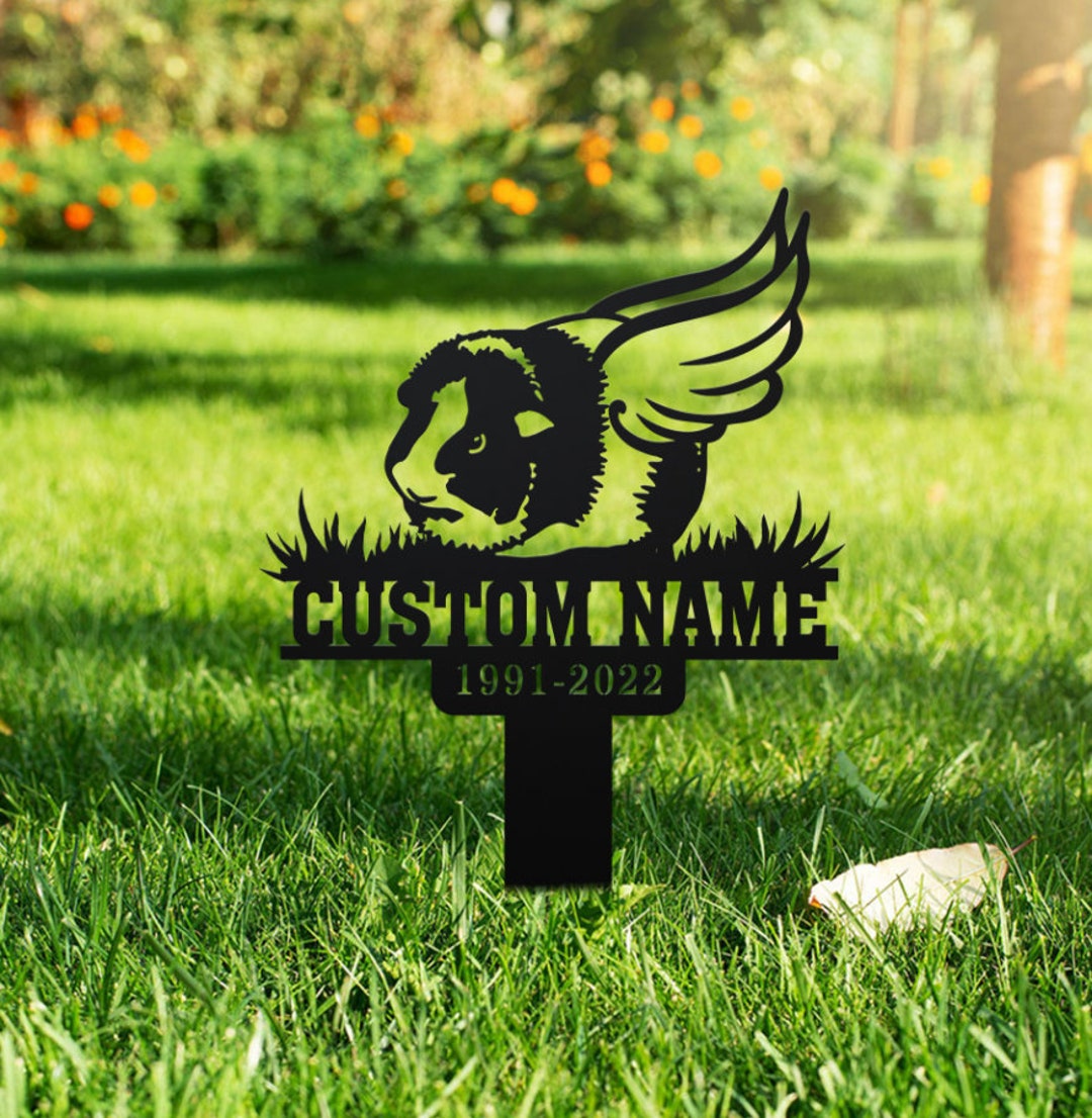 Custom Guinea Pig Memorial Metal Stake Guinea With Wings - Etsy