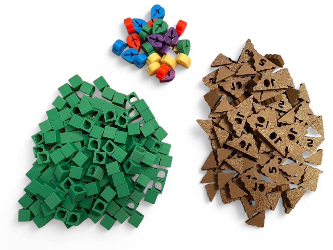 Earth Board Game 3D Tokens – Soil, Leaf Cubes & Player Markers Upgrade ...