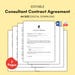 Consultant Contract Agreement Form, Consulting Agreement, Contract ...