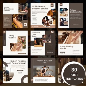 Carpenter Business 60 Social Media Templates 30 Story Templates 30 ...