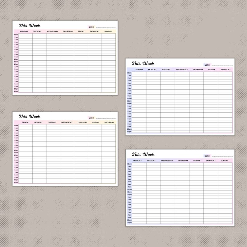 Weekly Timesheet Clock in Clock Out Tracker Weekly Time Tracker Work ...