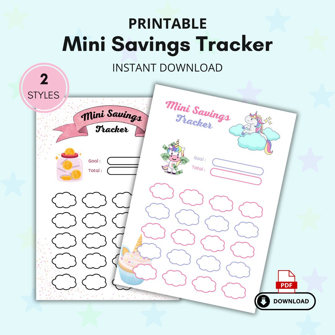Mini Savings Tracker Editable Tracker Printable Savings Tracker ...
