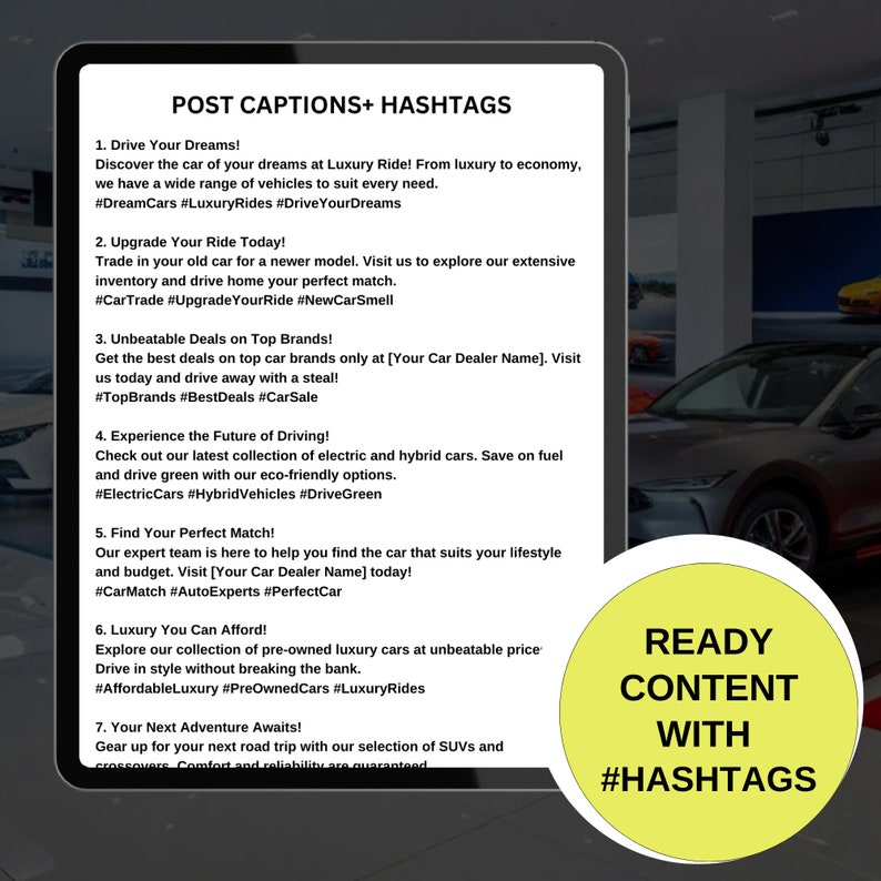 Car Dealers 200 Templates Social Media Posts Real Content Stories ...