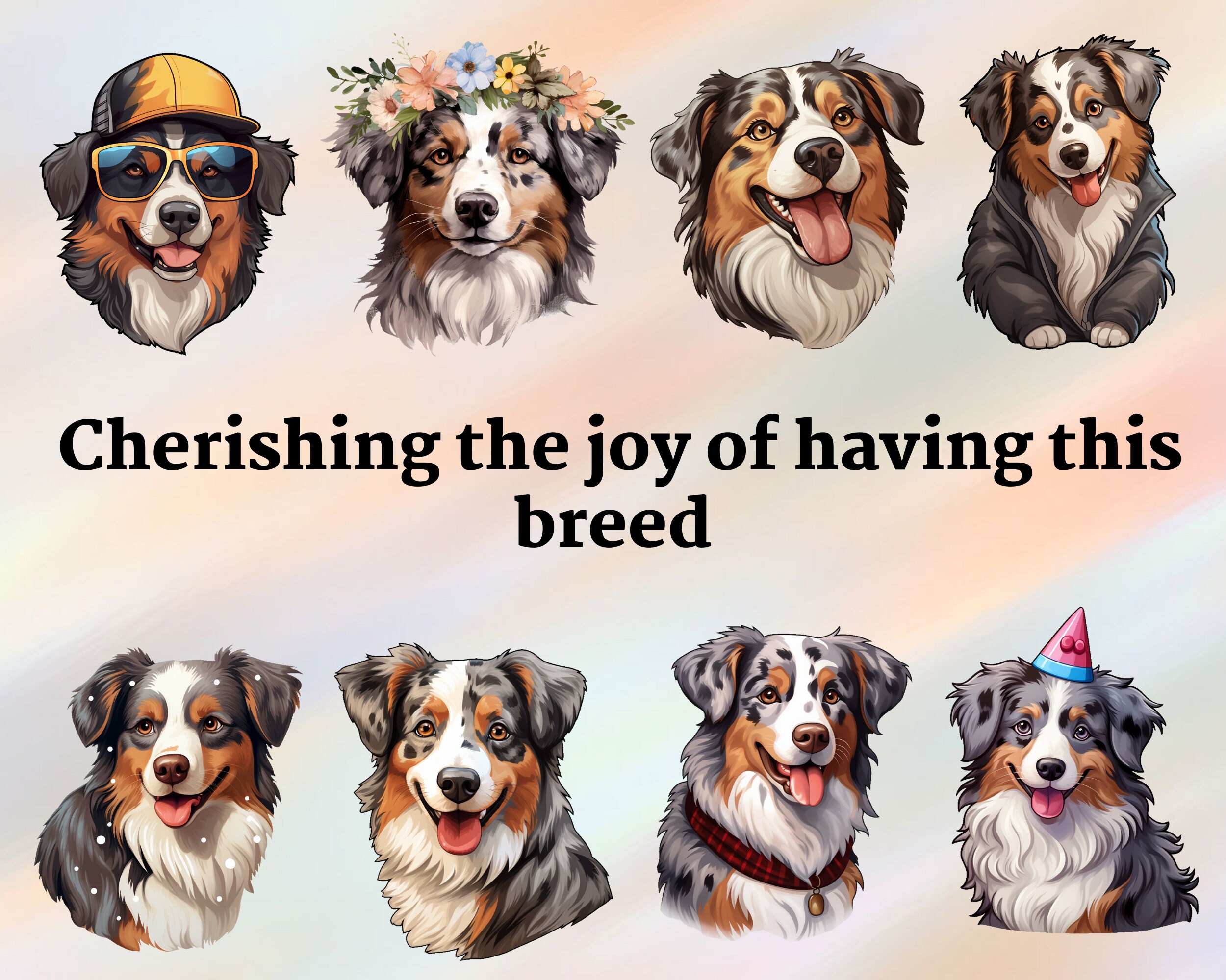 60+ Aussie Paws Pack Pngs: Lively Australian Shepherd Clipart for ...