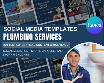 Plumber Instagram Post Templates, Plumbing Service Instagram Stories ...