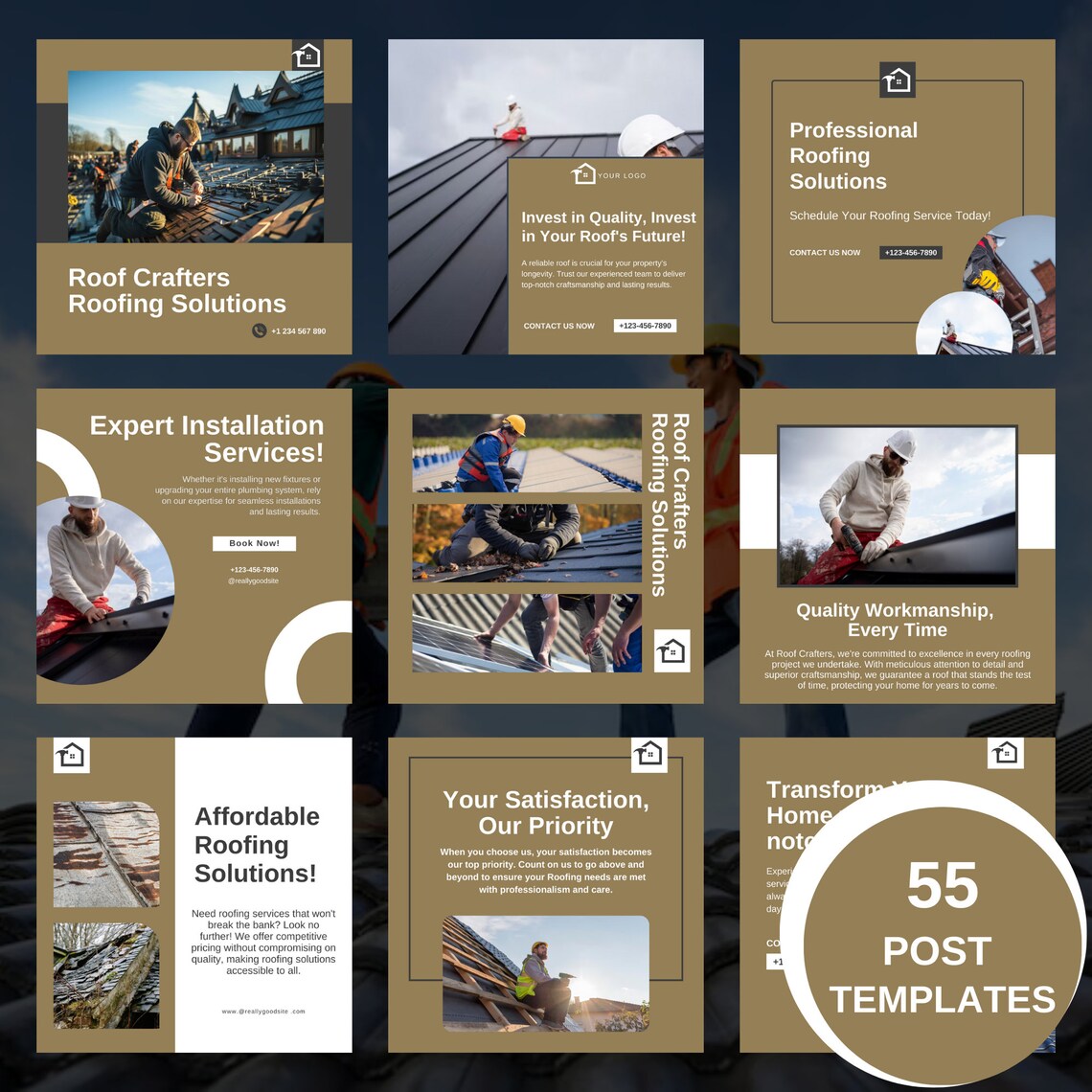 200 Social Media Templates for Roofing Business | Social Media Content ...