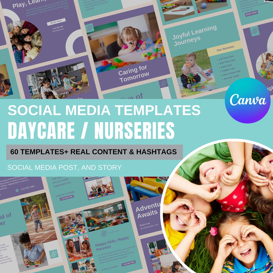60 Nurseries/ Daycare Social Media Templates 30 Stories Templates 30 ...