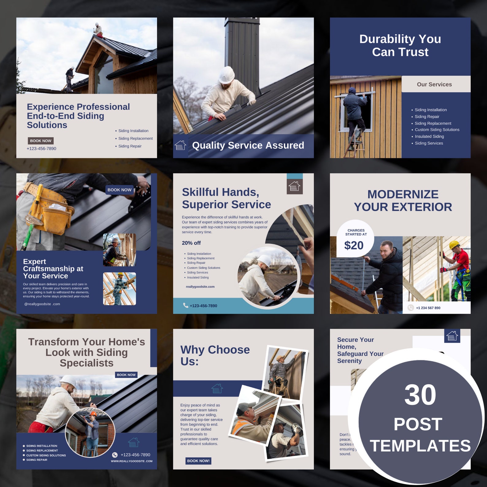 30 Siding Services Business Templates Social Media Posts Instagram ...
