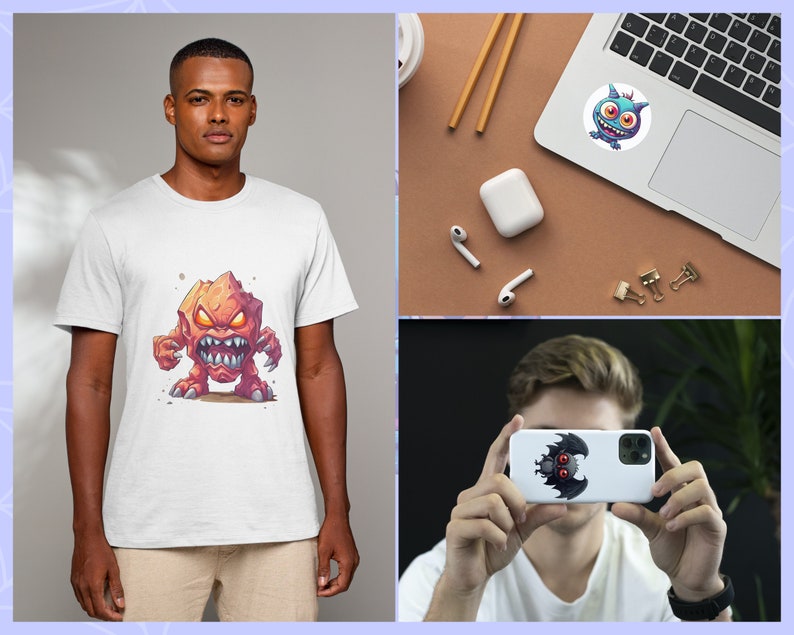 50 Little Monster Clipart Pack Small Monsters Devil Pups Scary Pets ...