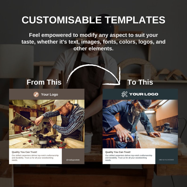 Carpenter Business 60 Social Media Templates 30 Story Templates 30 ...