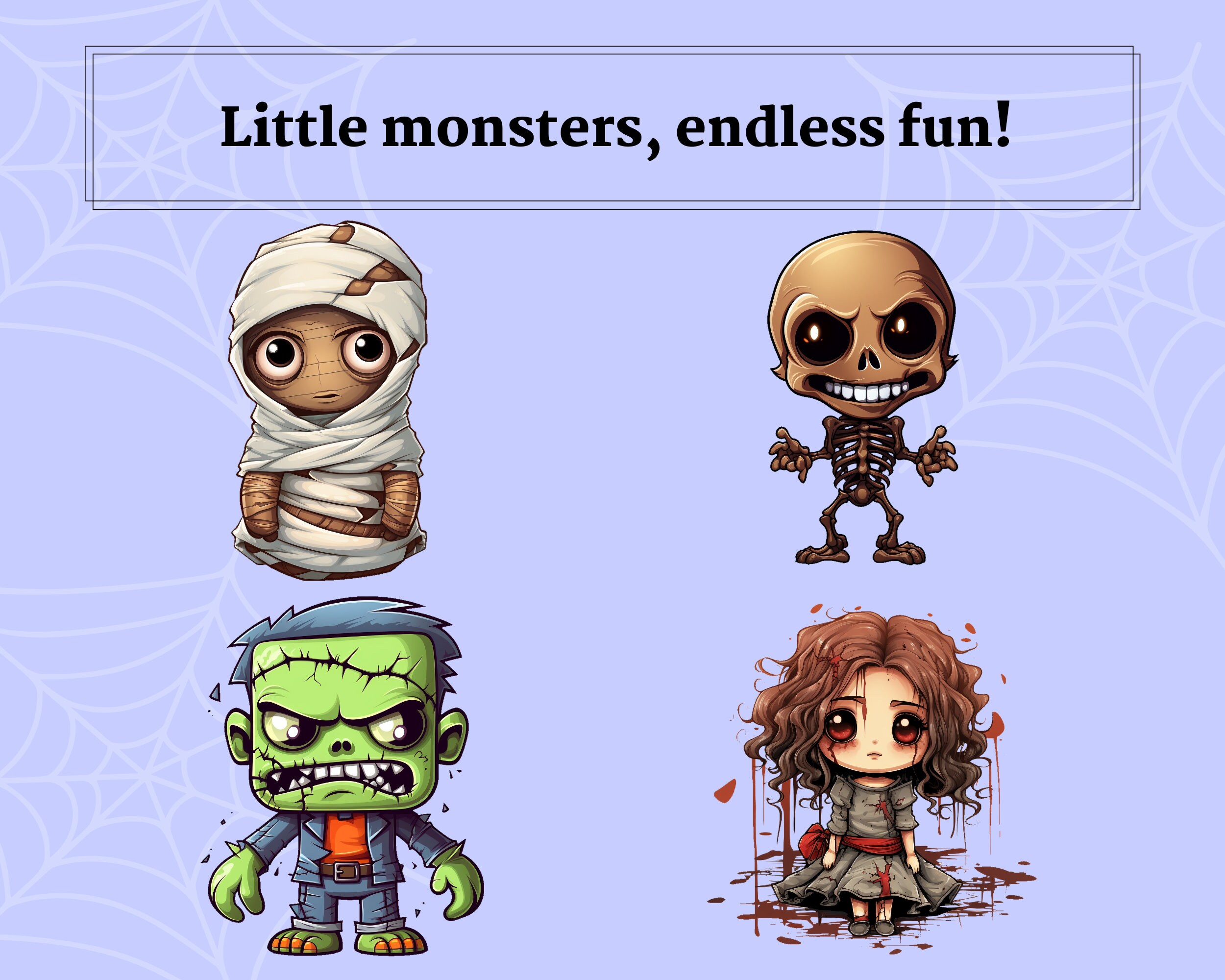 50 Little Monster Clipart Pack Small Monsters Devil Pups Scary Pets ...